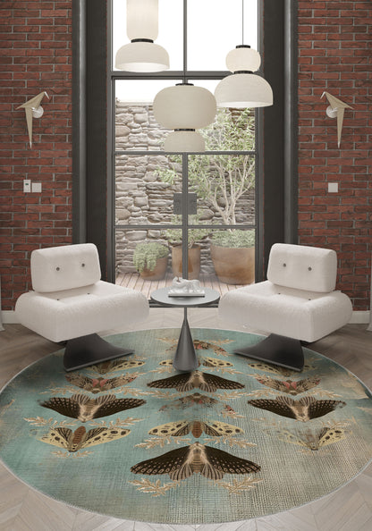 Celestia Brown Moth Rug | Rugette