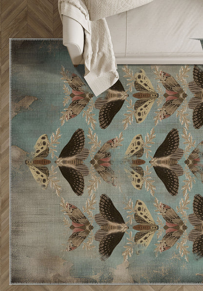 Celestia Brown Moth Rug | Rugette