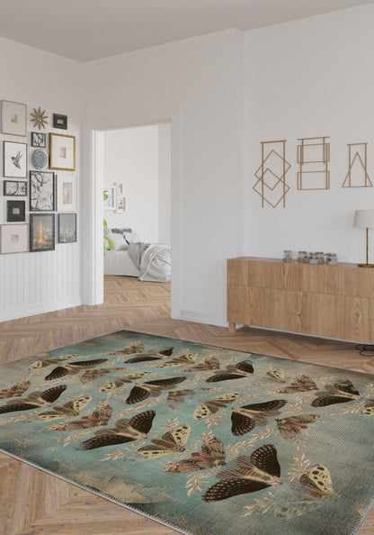 Celestia Brown Moth Rug | Rugette