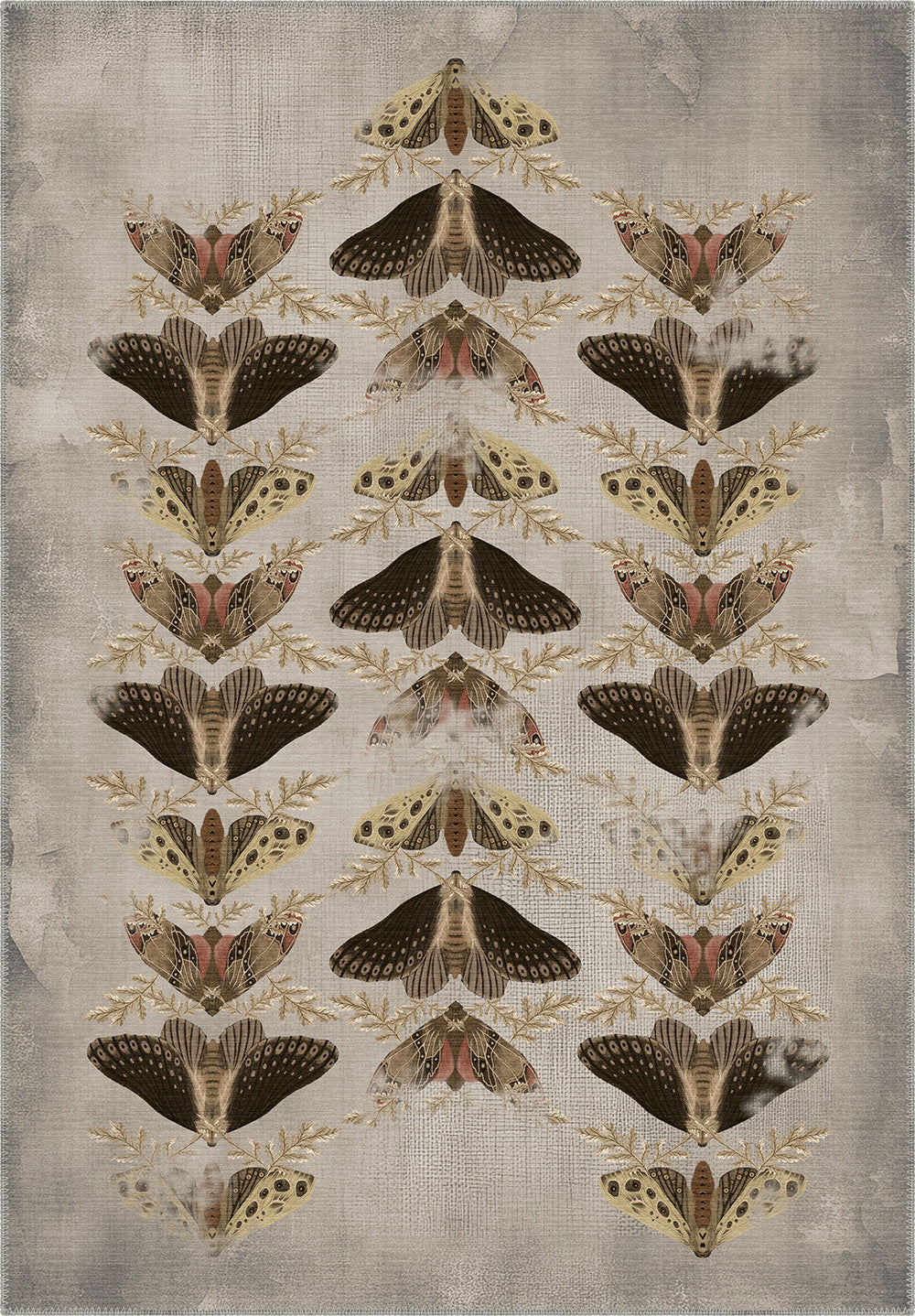 Celestia Beige Moth Rug | Rugette