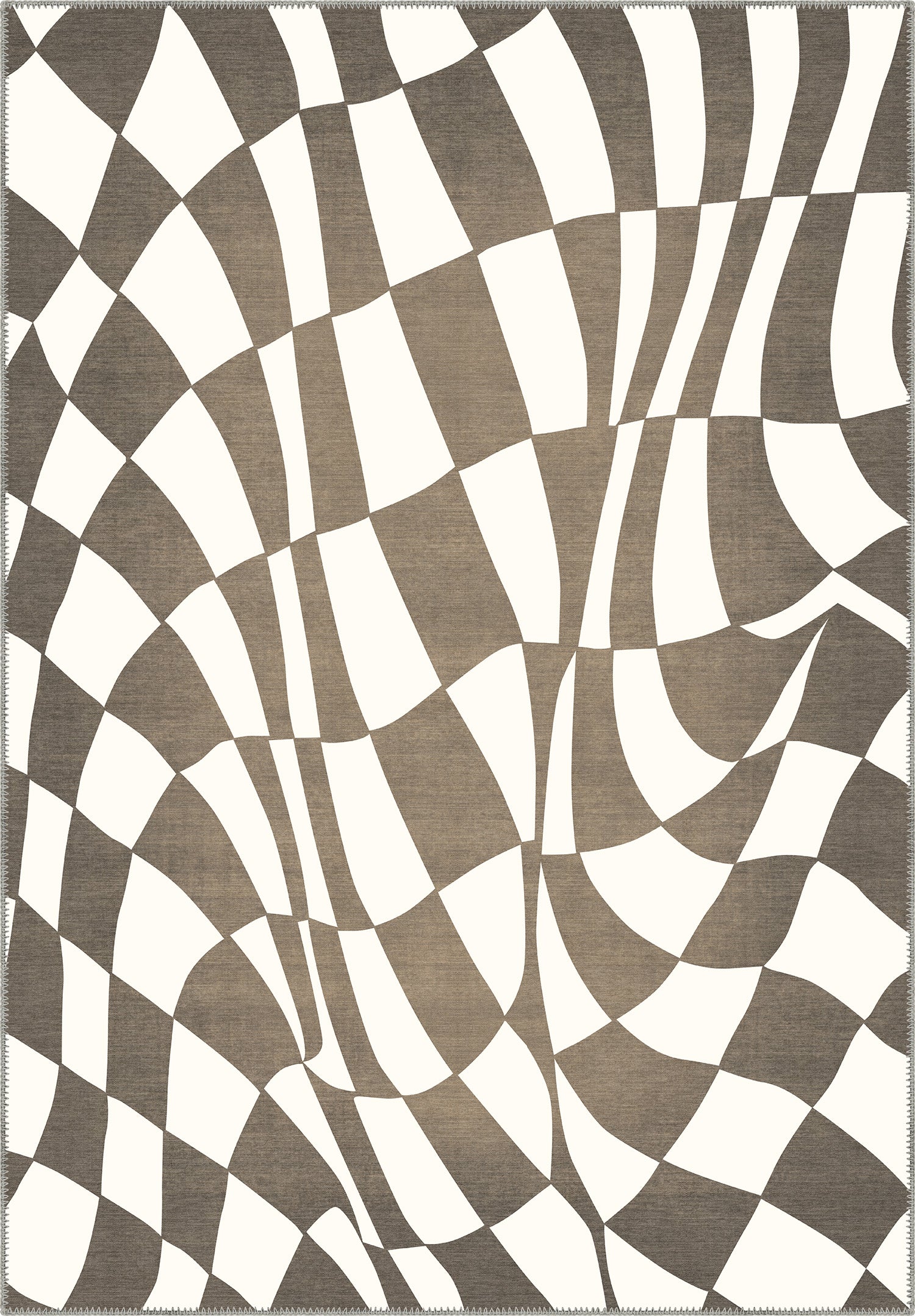 Mini Checkered Brown Rug | Rugette Washable Rug