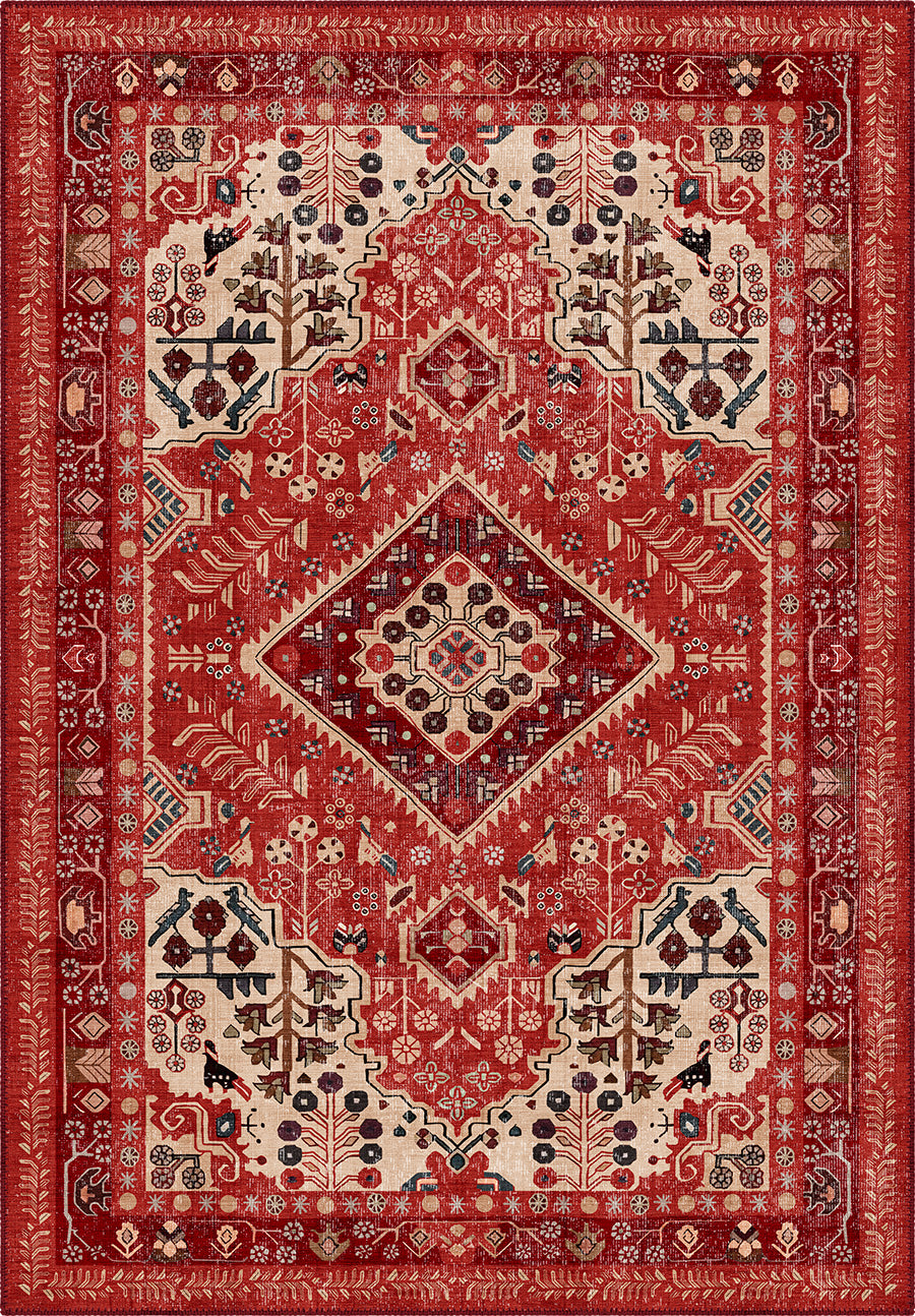 Oberon Red Medallion Rug | Rugette Area Rug