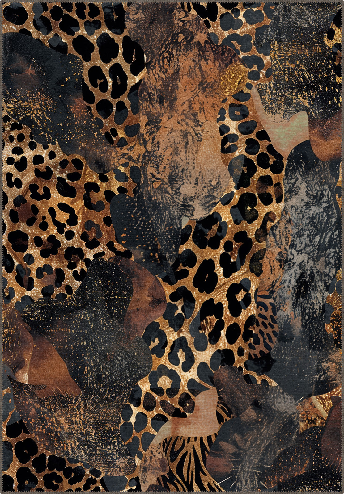 Caius Brown Animal Print Rug | Rugette