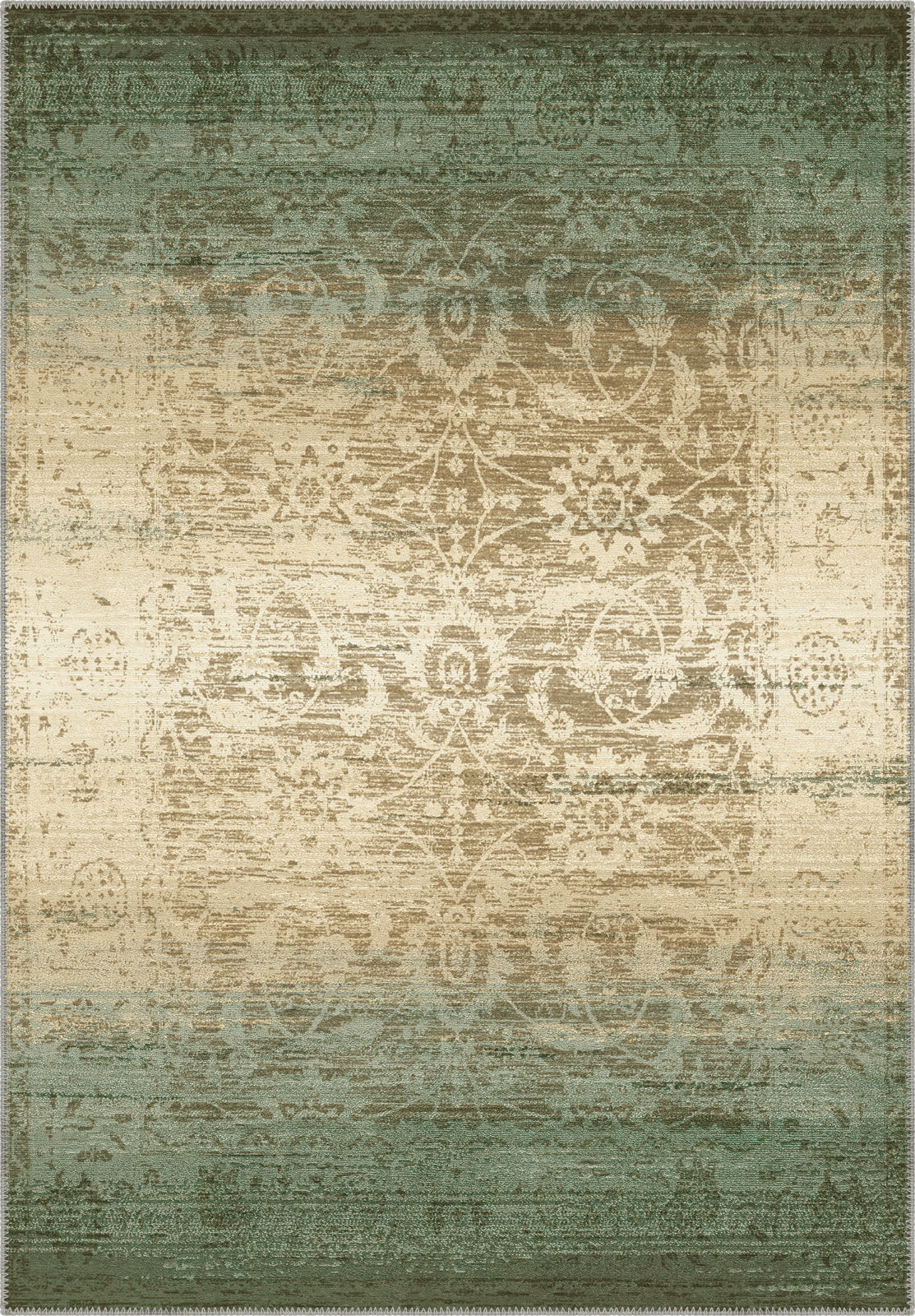 Eliana Green Damask Rug | Rugette