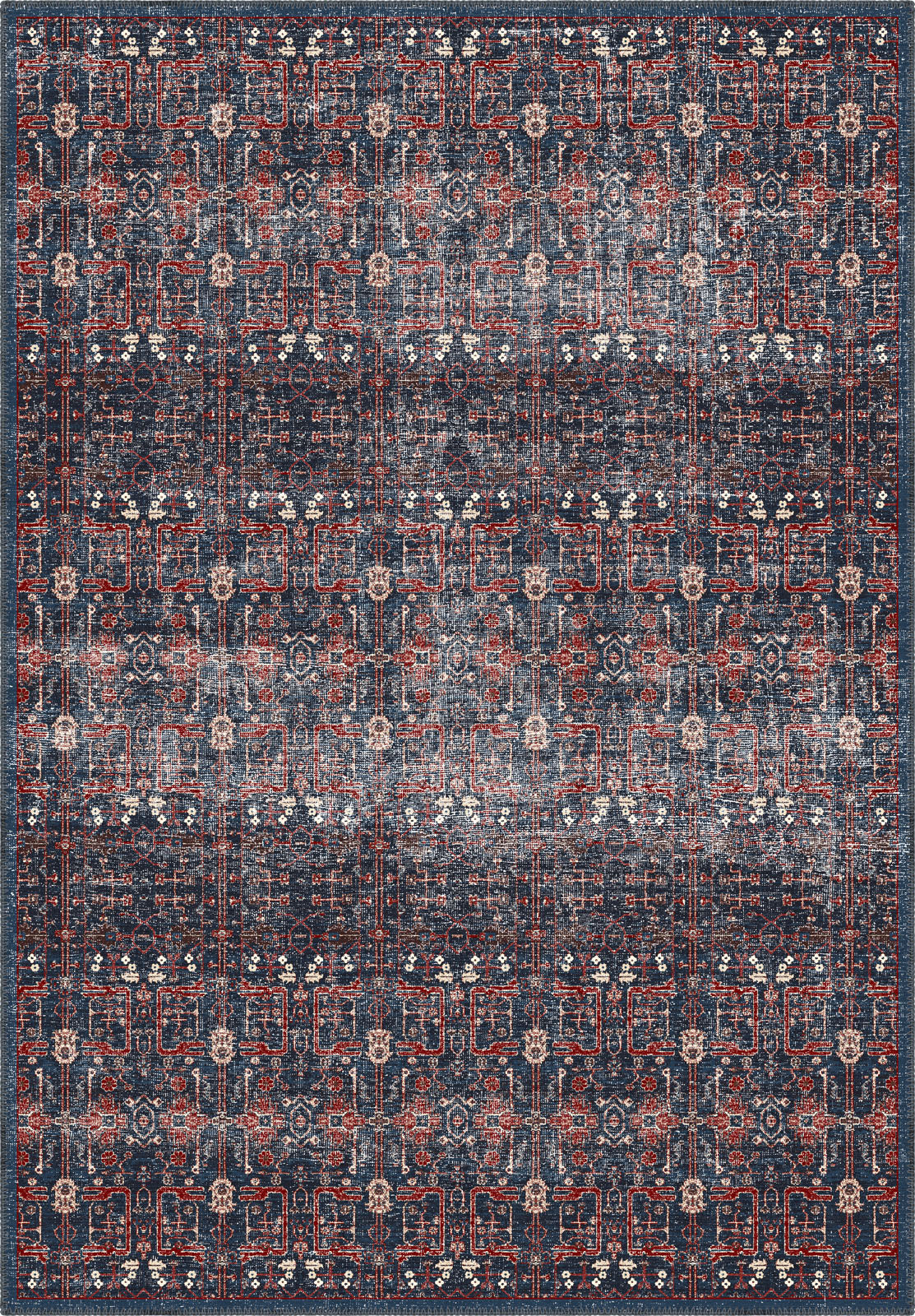 Gaia Washable Navy Rug | Rugette Kilim Rug