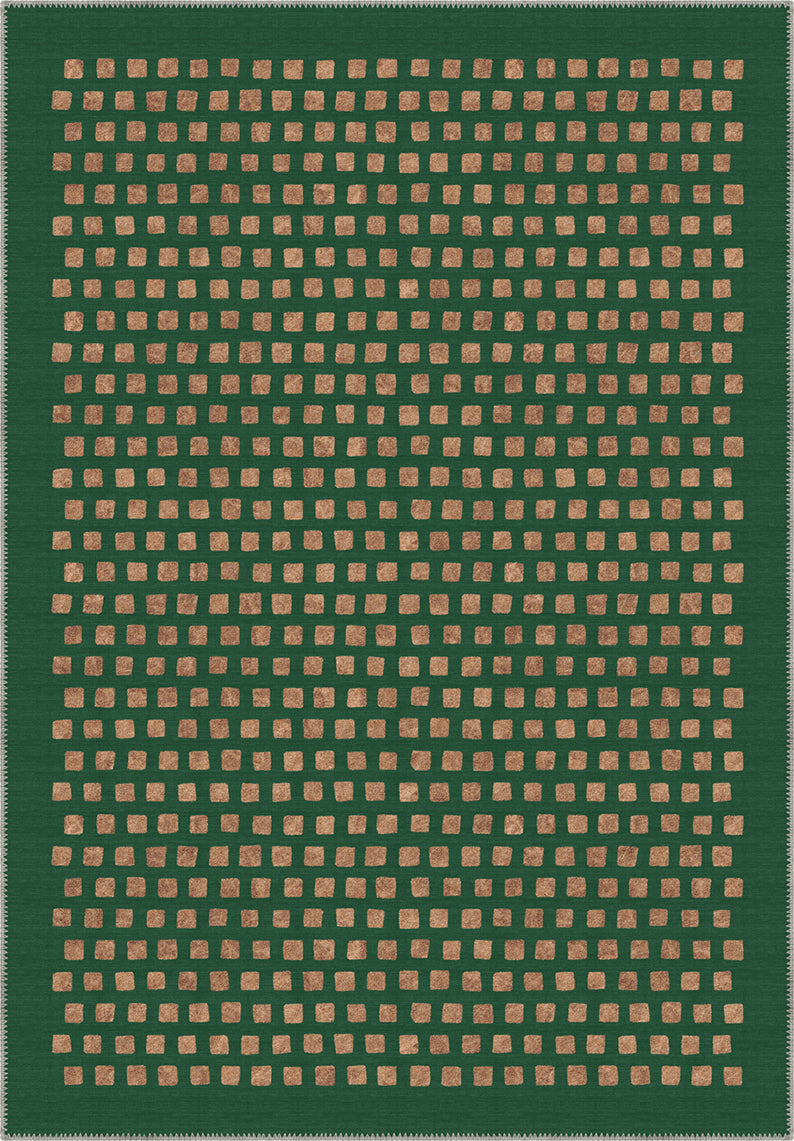 Thalia Geometric Deep Green Rug | Rugette Area Rug