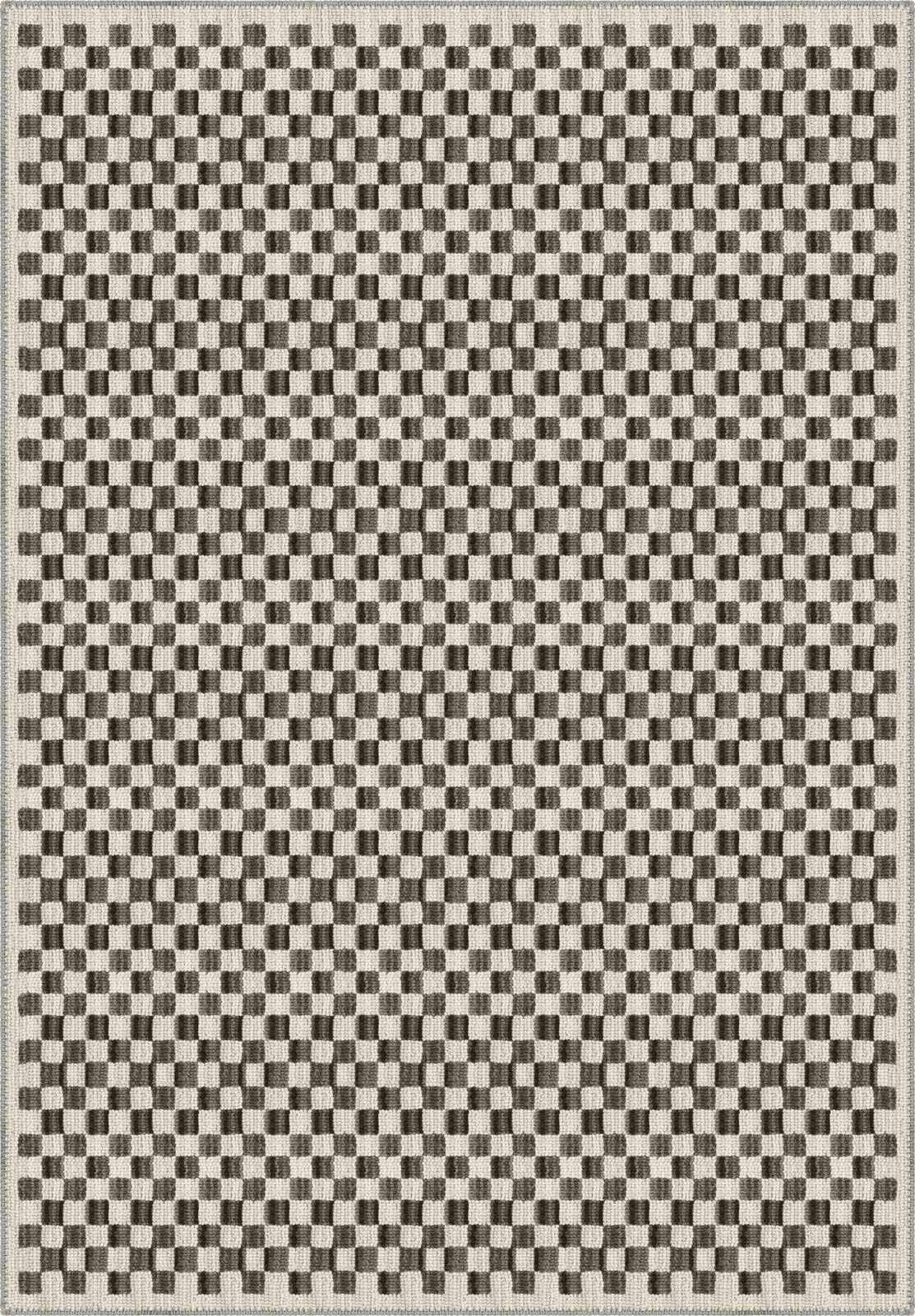Ophelia Beige Brown Checkered Rug | Rugette