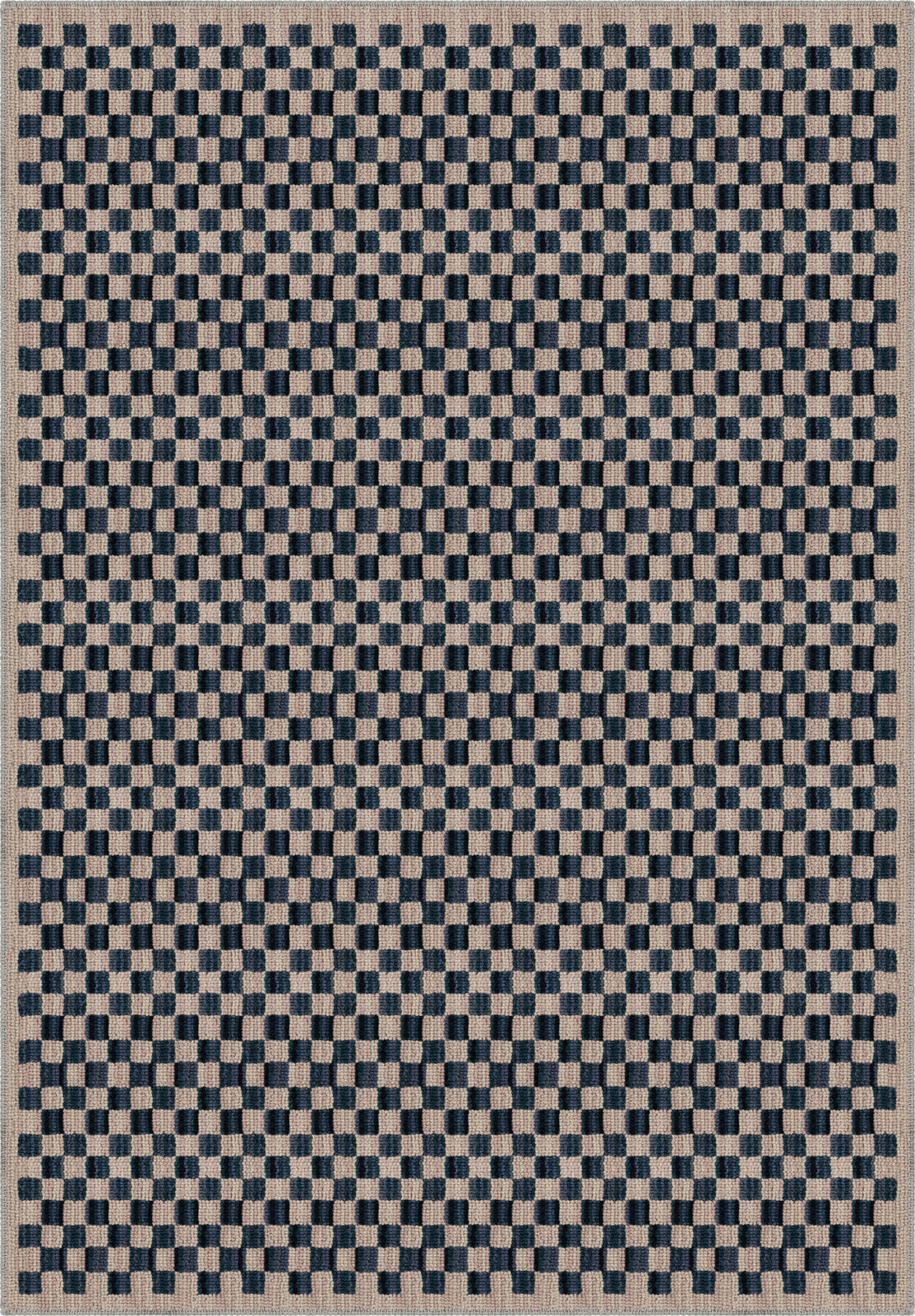 Ophelia Blue Checkered Rug | Rugette