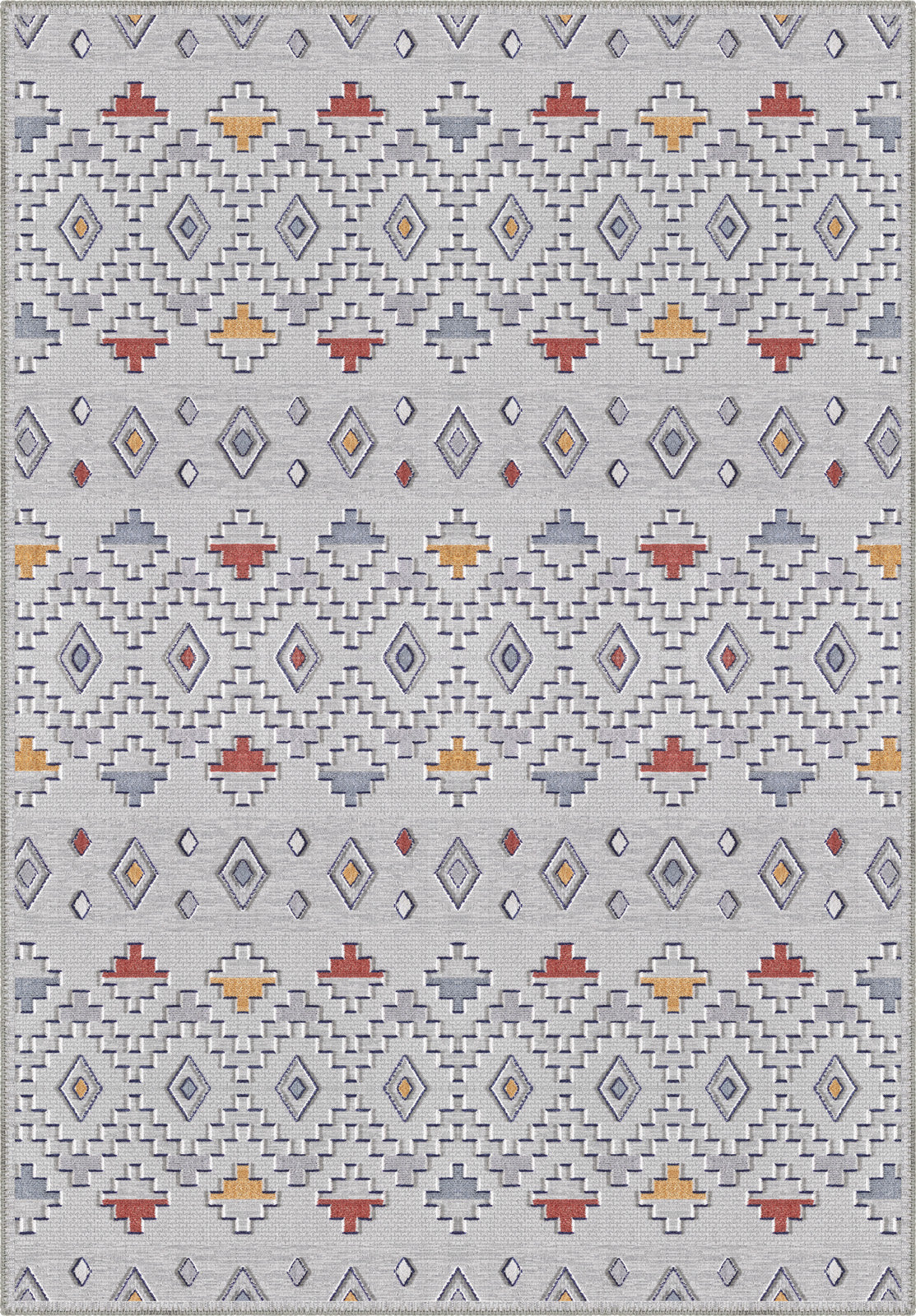Mateo Grey Aztec Rug | Rugette
