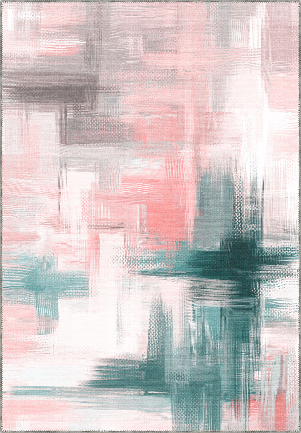 Kasen Abstract Pink Rug | Rugette Washable Rug