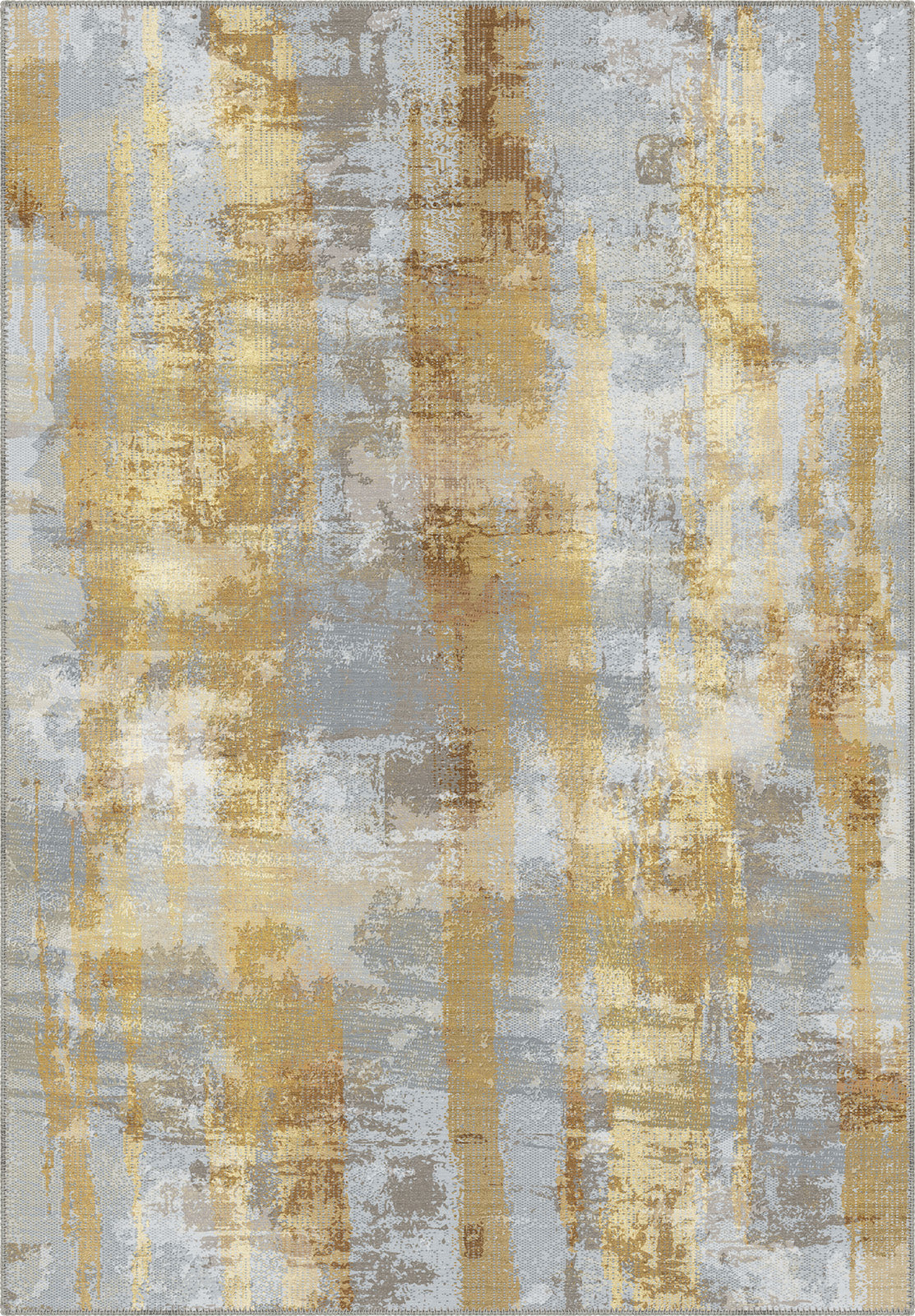 Brianna Abstract Gold Rug | Rugette Washable Rug